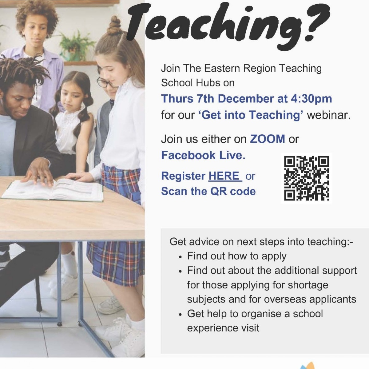 Saffron Teaching School Hub - 'Get into Teaching' event - 7 December 2023